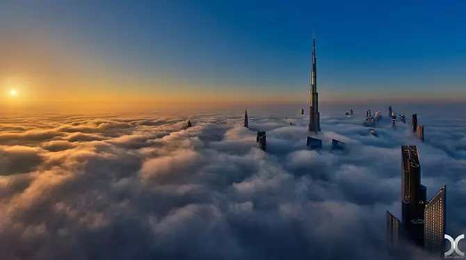 Ljúffengur útsýni yfir Dubai