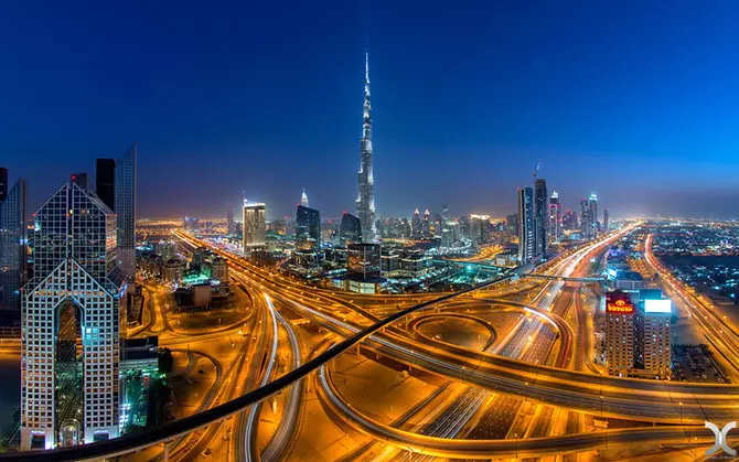 Ljúffengur útsýni yfir Dubai