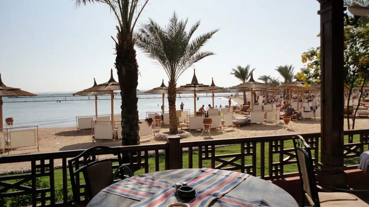 エジプトへの最初の飛行を飛んだ観光客はすでに帰国し、ビーチAlbatros Resort Hurghada 5 *に帰国しました。 7241_9