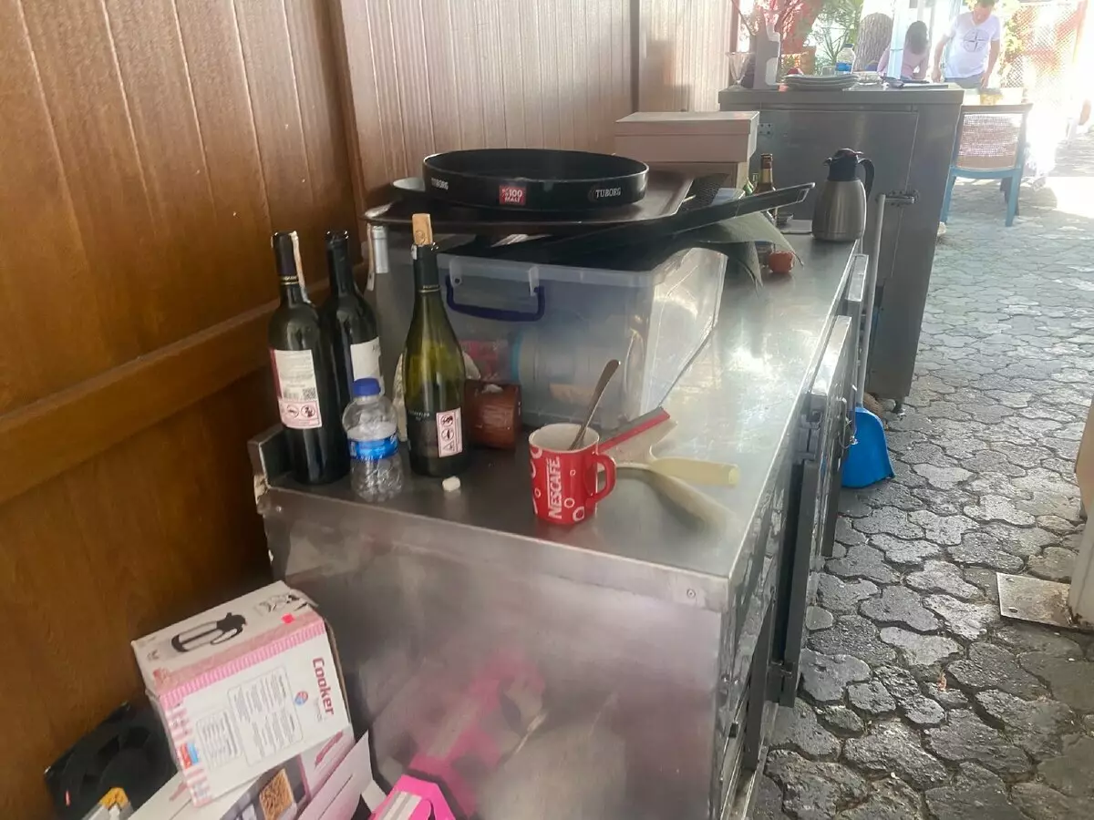 La cocina en la que estábamos preparando comida.