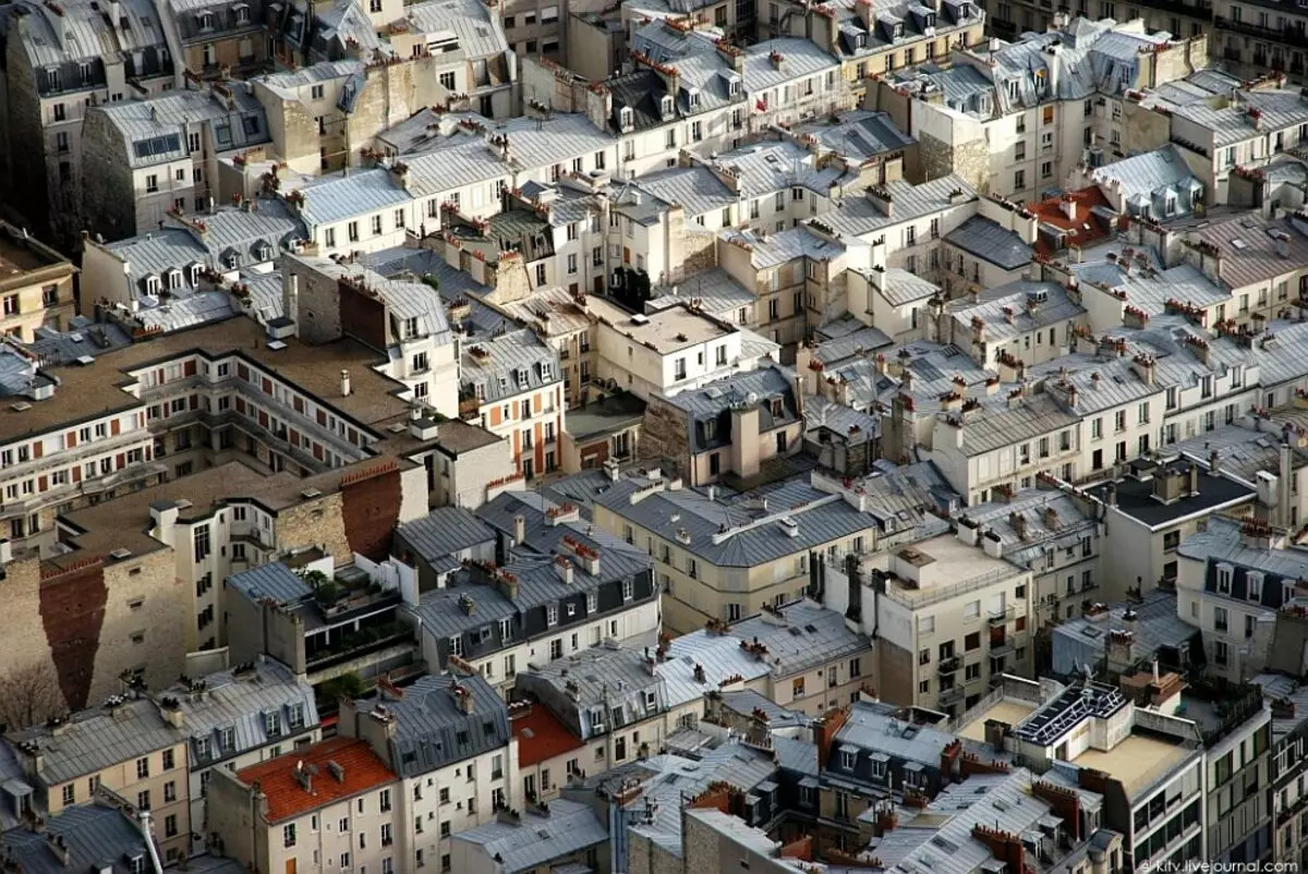 Utsikt över Paris från höjden av Eiffeltornet