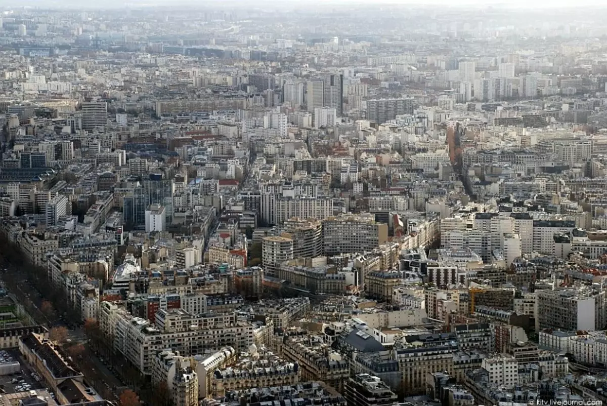 Vistas de París desde la altura de la Torre Eiffel.