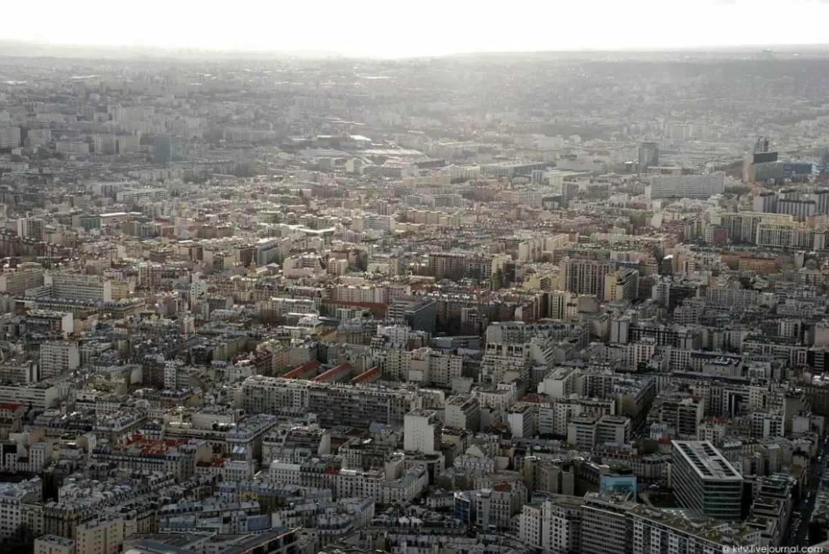 Ukubukwa kweParis kusuka ekuphakameni kwe-Eiffel tower