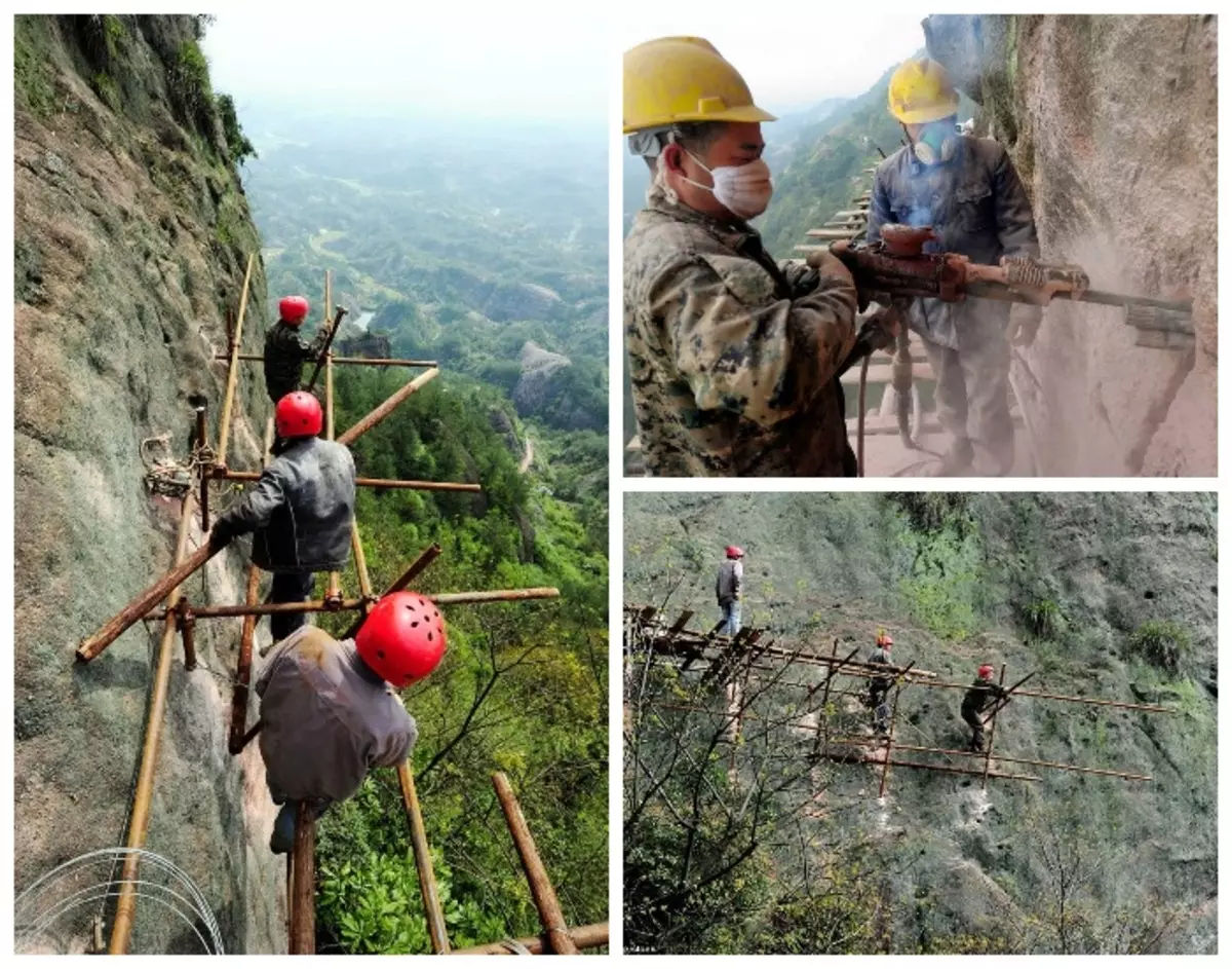 Kalsada sa kalaliman, o bilang ang mga Tsino ay bumuo ng mga bagong trail ng turista 9081_3