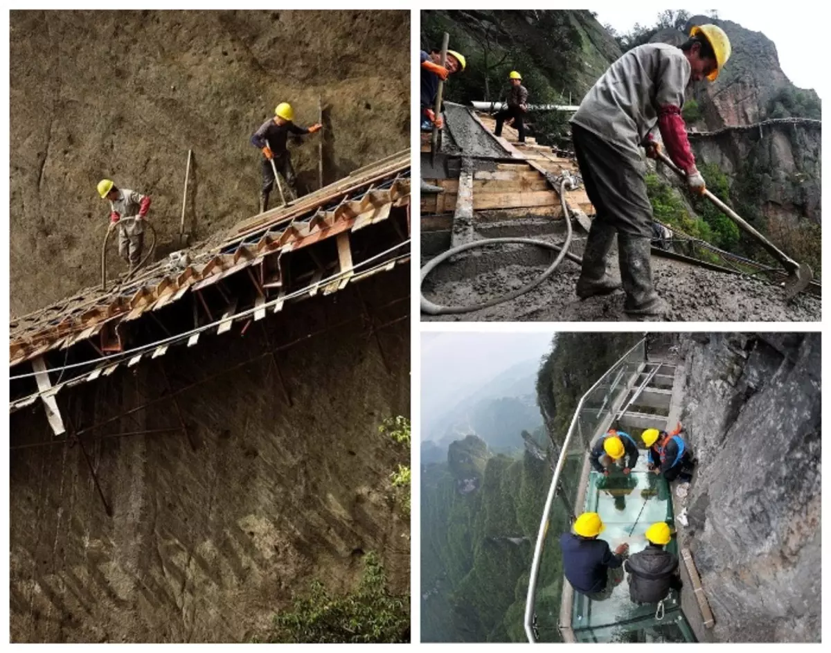 Kalsada sa kalaliman, o bilang ang mga Tsino ay bumuo ng mga bagong trail ng turista 9081_9