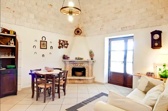 Living room of the most extraordinary house (Trullo Eder, Italy).