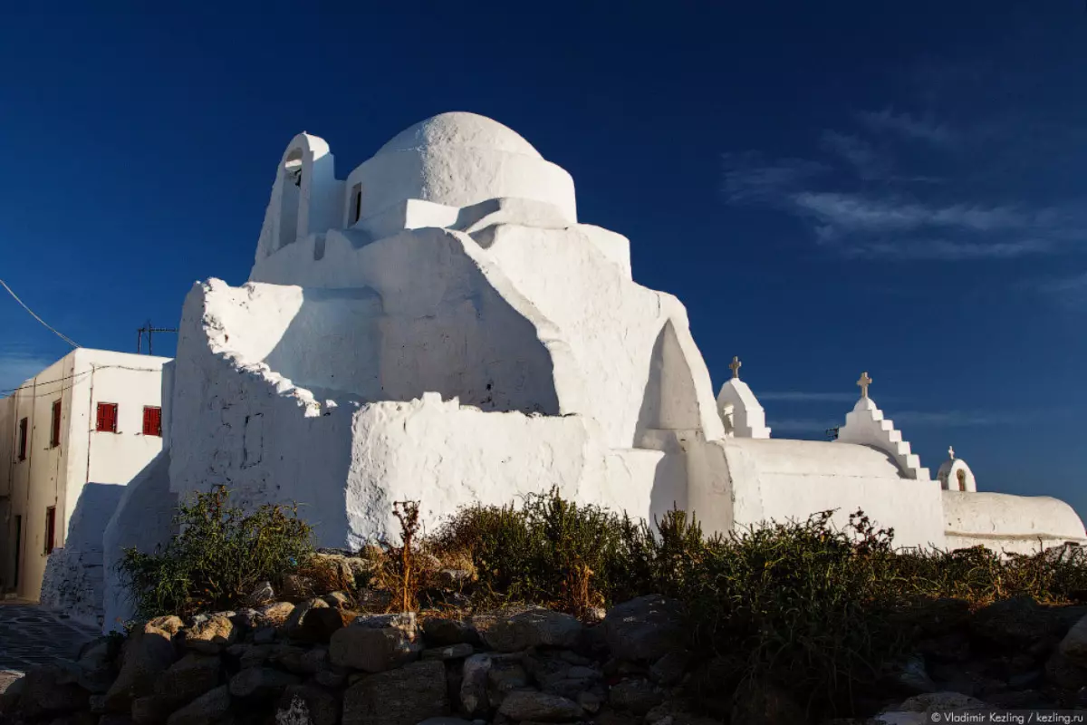 Cártaí poist geal ó Mykonos