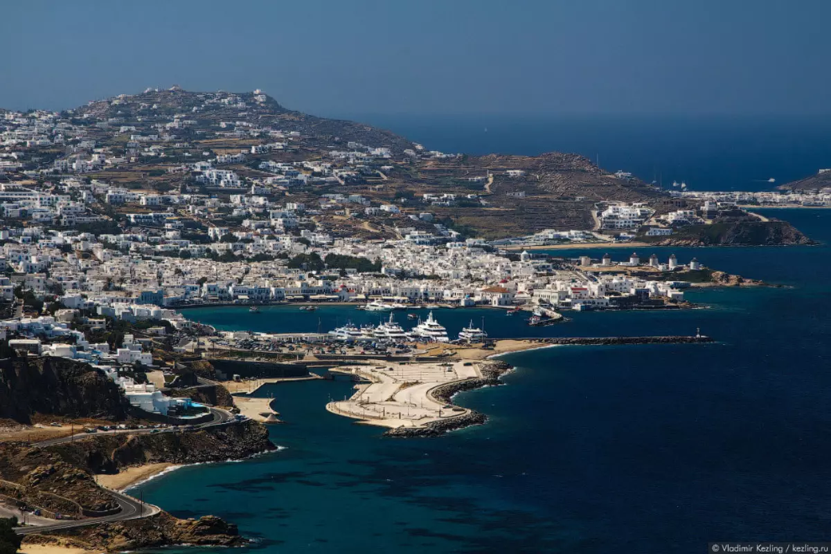 Cártaí poist geal ó Mykonos