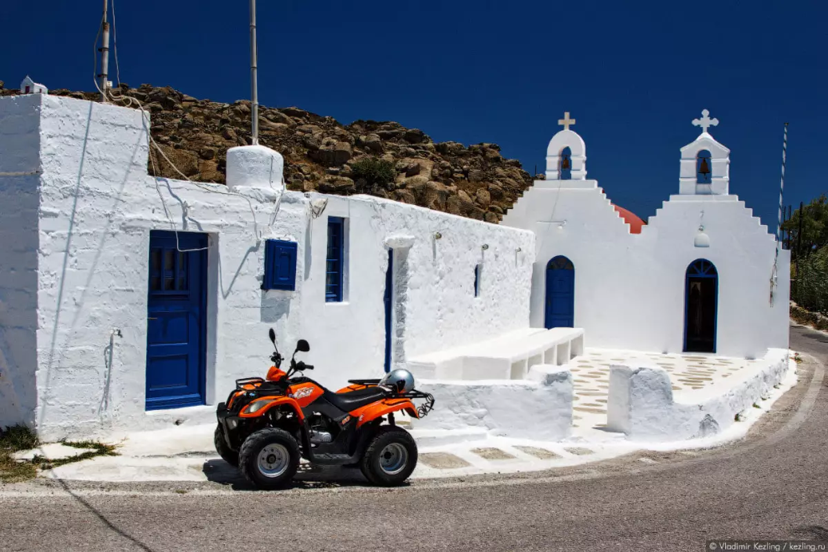 Cártaí poist geal ó Mykonos