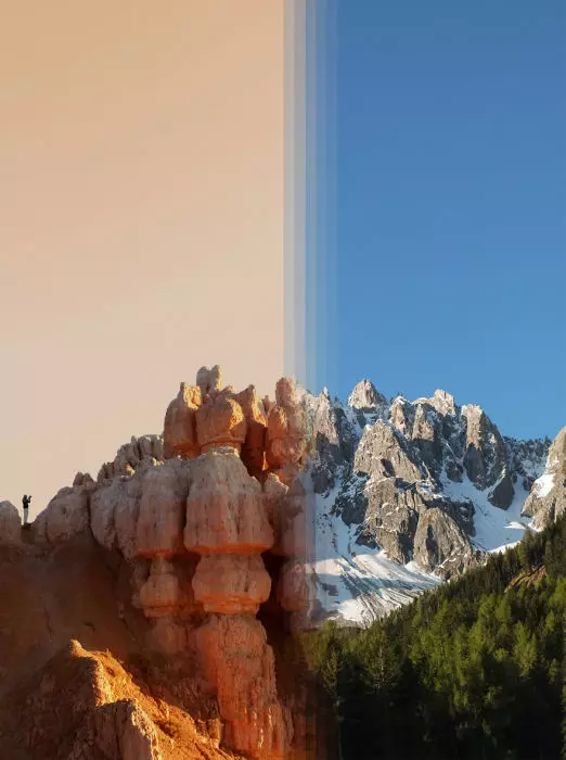 Bryce Canyon ở Hoa Kỳ và Dolomites ở Ý.