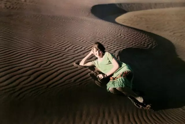 Dunes wedhi cedhak karo Cross City, California, 1929. Auto, Photographer Charles Martin