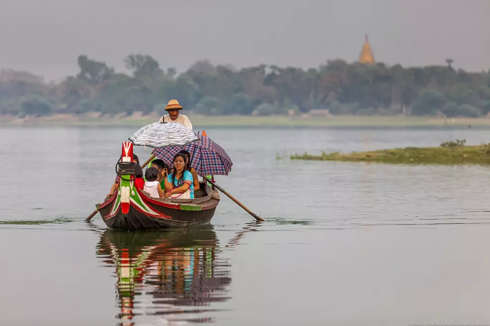 Burma: Y bont enwog U Bein. Lluniau Anton Yermachkova 3360_26