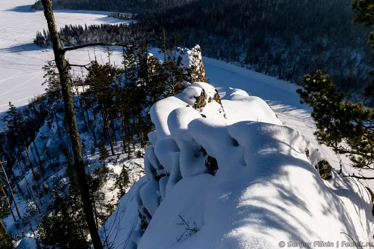 Krasnoyarsk Denizi'nin en iyi gözlem güvertesi, Kozyrevsky dişinin zirvesidir. Fotoğrafçı Sergey Filino 6410_15