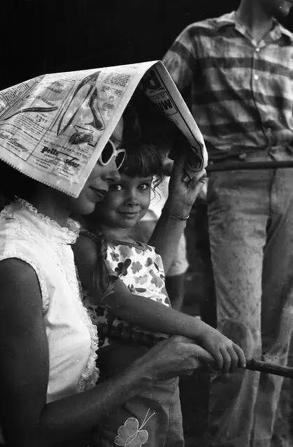 Mother and daughter on fishing, 1962. 25. They had their own games that were not heard of modern