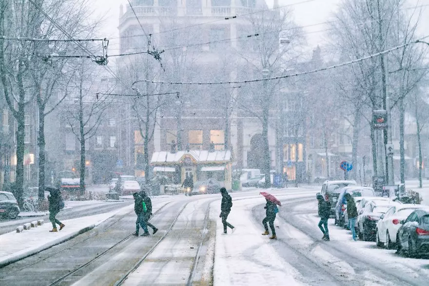 Snježna oluja u Amsterdamu u Albert Dros objektiv (Albert Dros) 6745_5