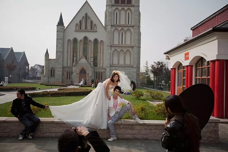 Huwelijksfoto's in de stad van Theems