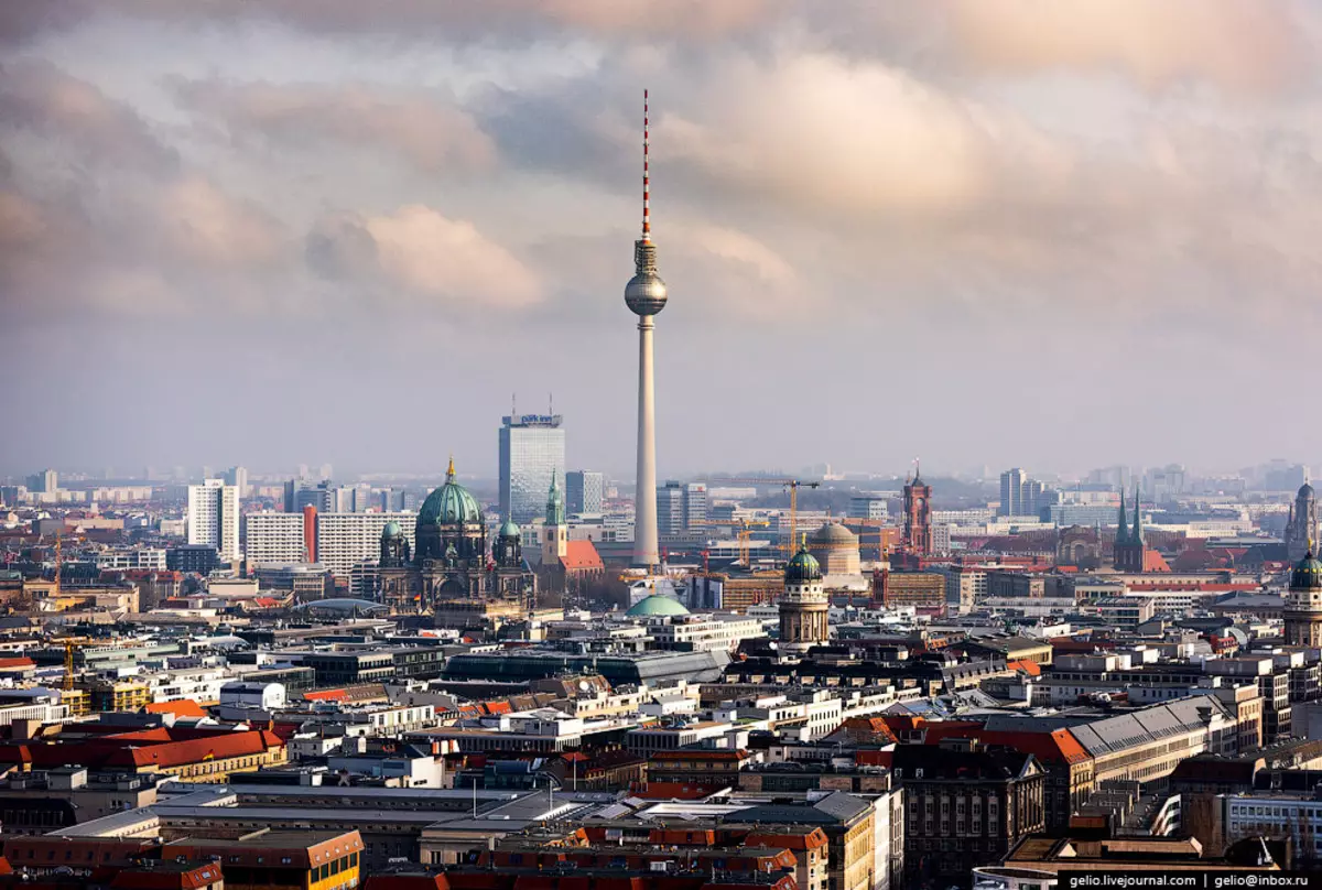 Panorama vum zentrale Deel vu Berlin