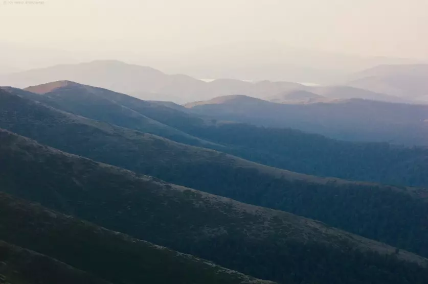 Në male, mbi retë ... Arra Mountain e Borzhavës në Alexander Kotenko lente 9037_11